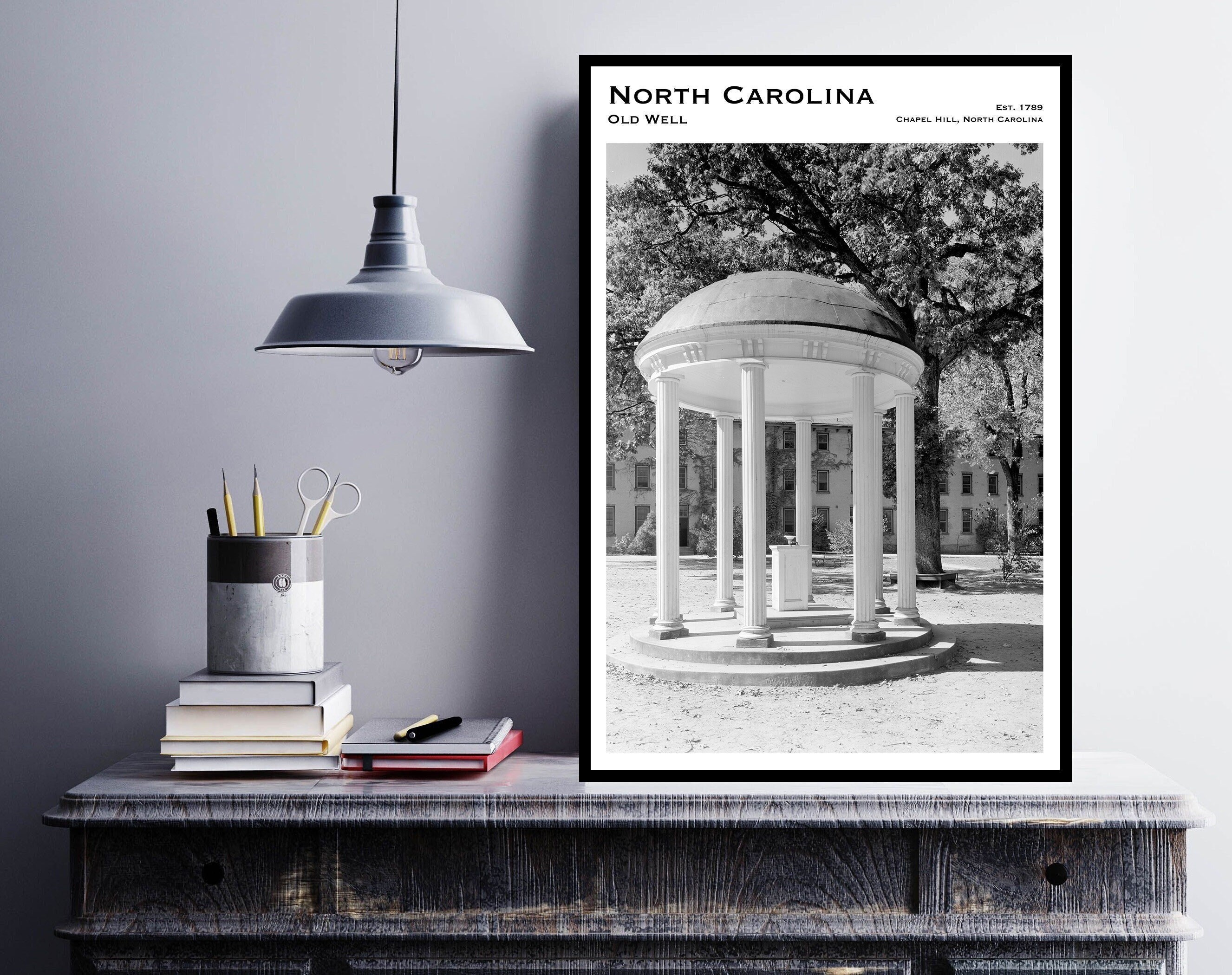 UNC Chapel Hill Old Well, 1900s Vintage Black & White Photo, University ...