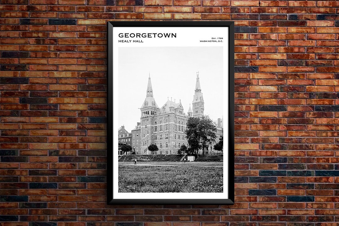 Georgetown University, Healy Hall, 1900s Black & White Vintage Photo ...