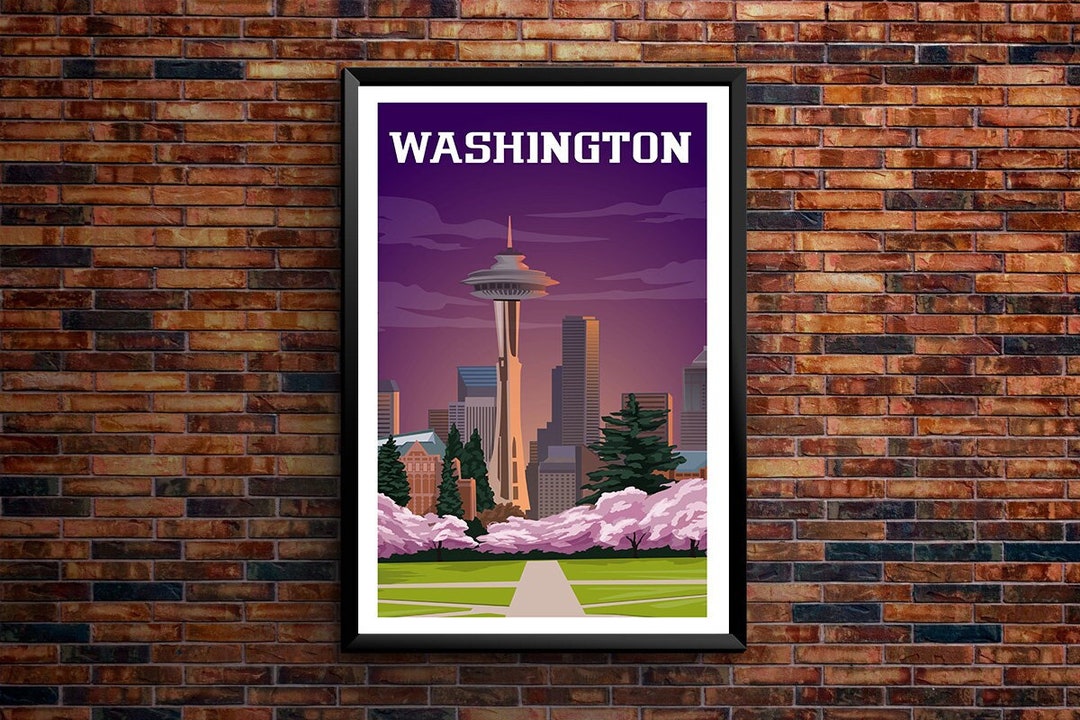 University of Washington, Washington Huskies Wall Art, Purple Cherry ...