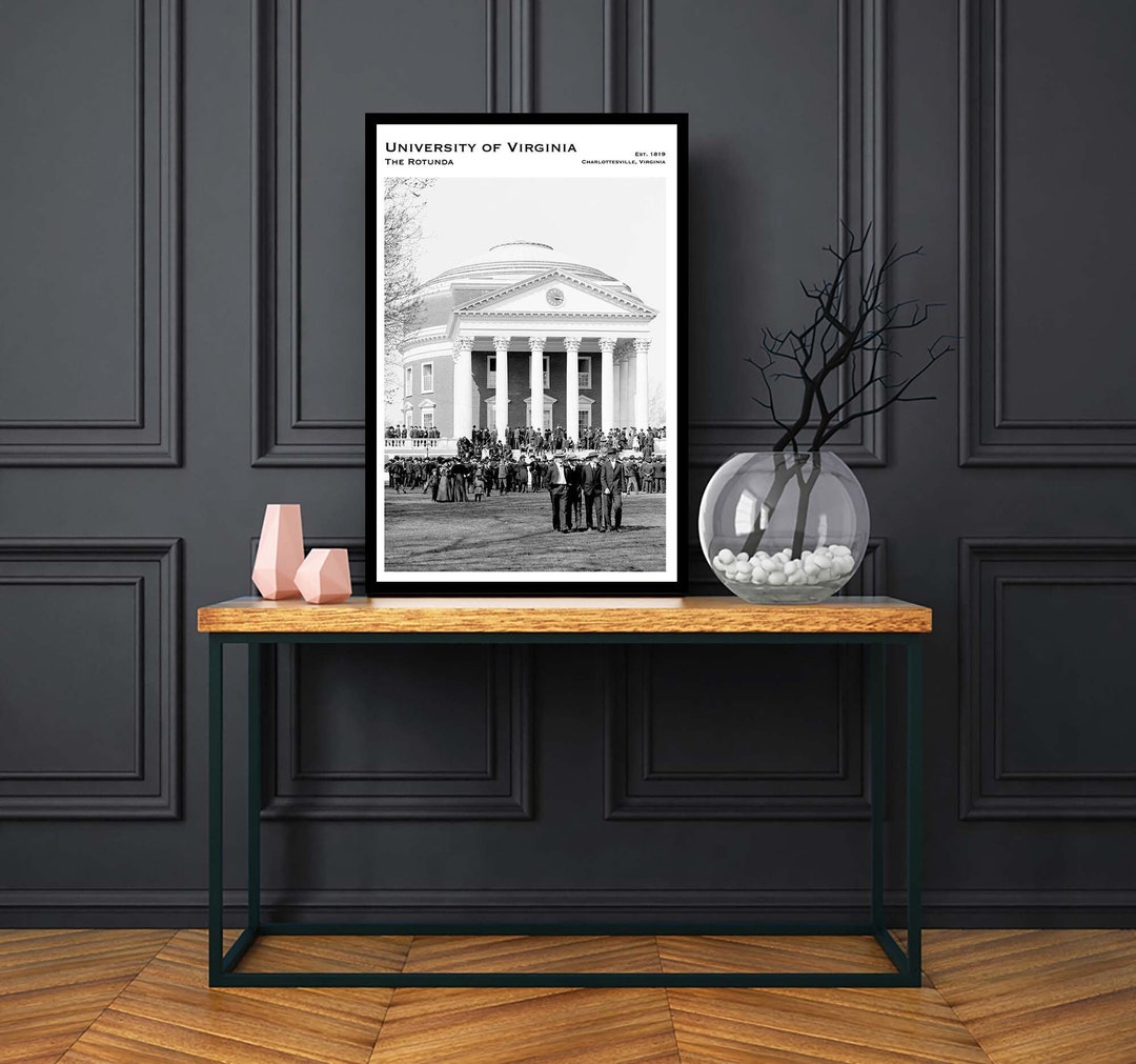 University of Virginia Rotunda, 1900s Black and White UVA Vintage Photo ...