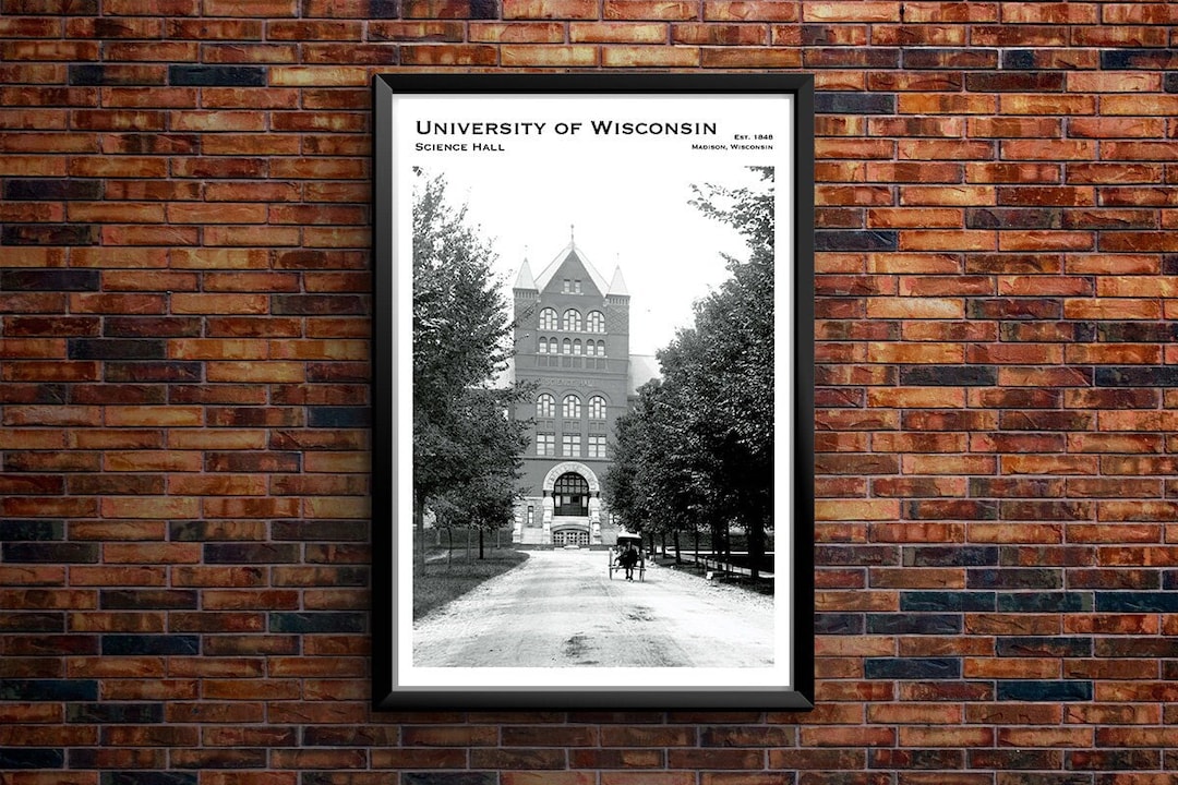 University of Wisconsin, Science Hall, 1900s Black & White Vintage ...