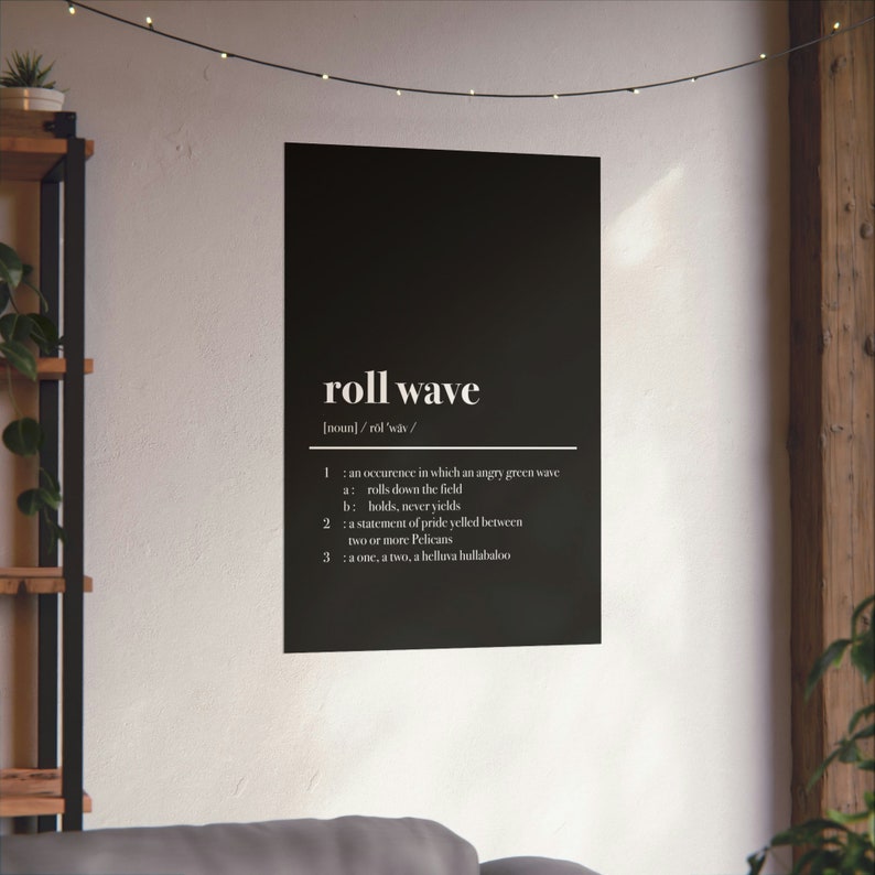 Tulane "roll Wave" Instant Digital Download, Tulane Green Wave Wall Art ...