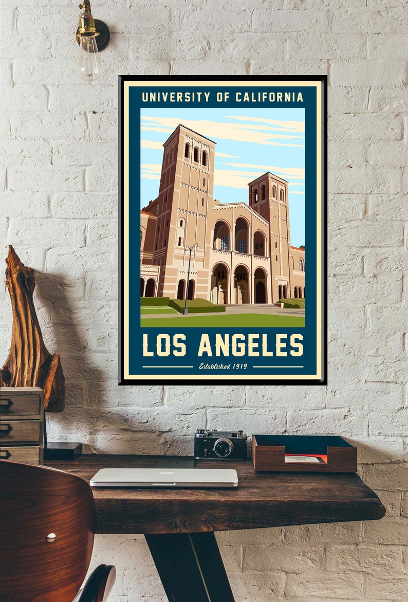 UCLA Retro Poster, University of California Los Angeles Bruins, Royce ...