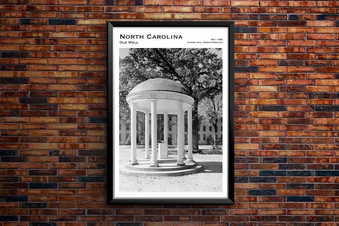 UNC Chapel Hill Old Well, 1900s Vintage Black & White Photo, University ...