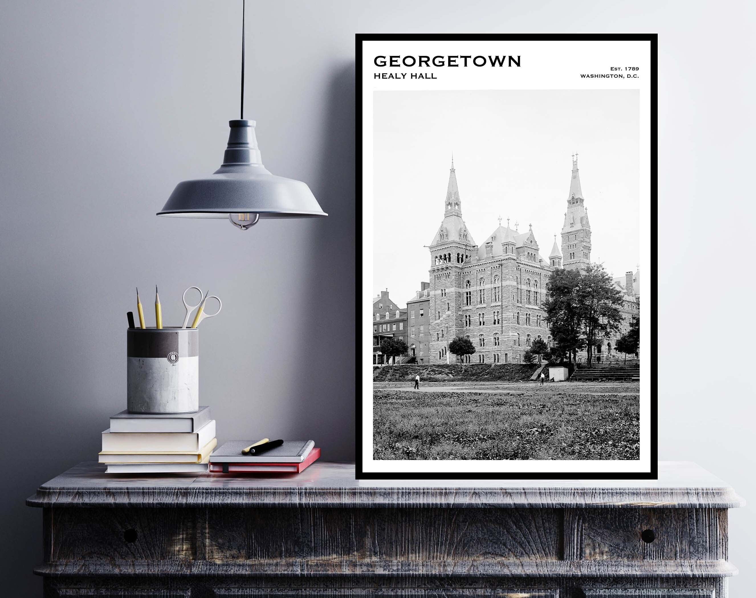 Georgetown University, Healy Hall, 1900s Black & White Vintage Photo ...