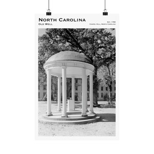 UNC Chapel Hill Old Well, 1900s Vintage Black & White Photo, University ...