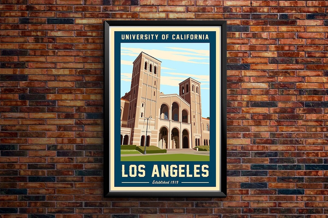 UCLA Retro Poster, University of California Los Angeles Bruins, Royce ...