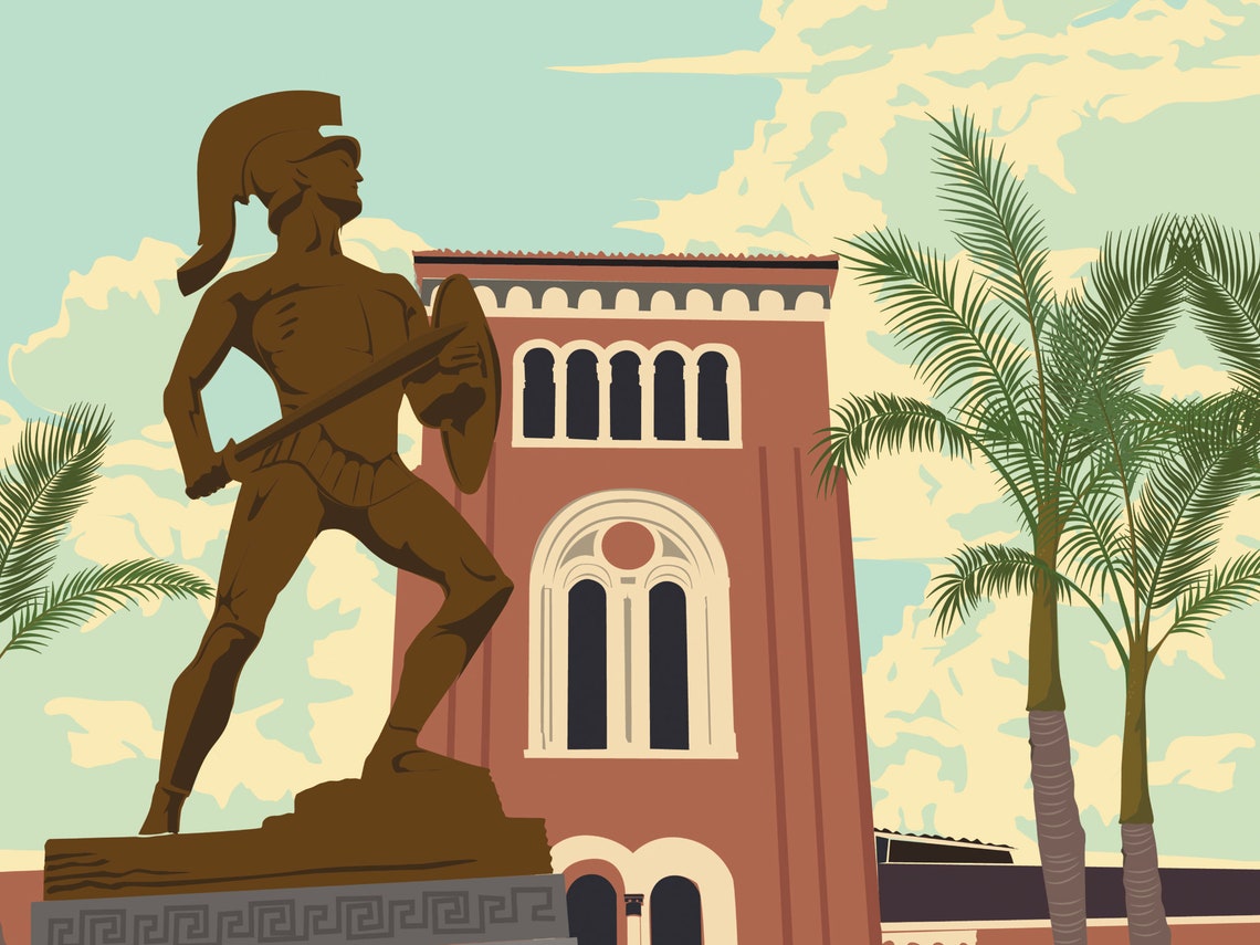 USC Trojans University of Southern California Tommy Trojan | Etsy