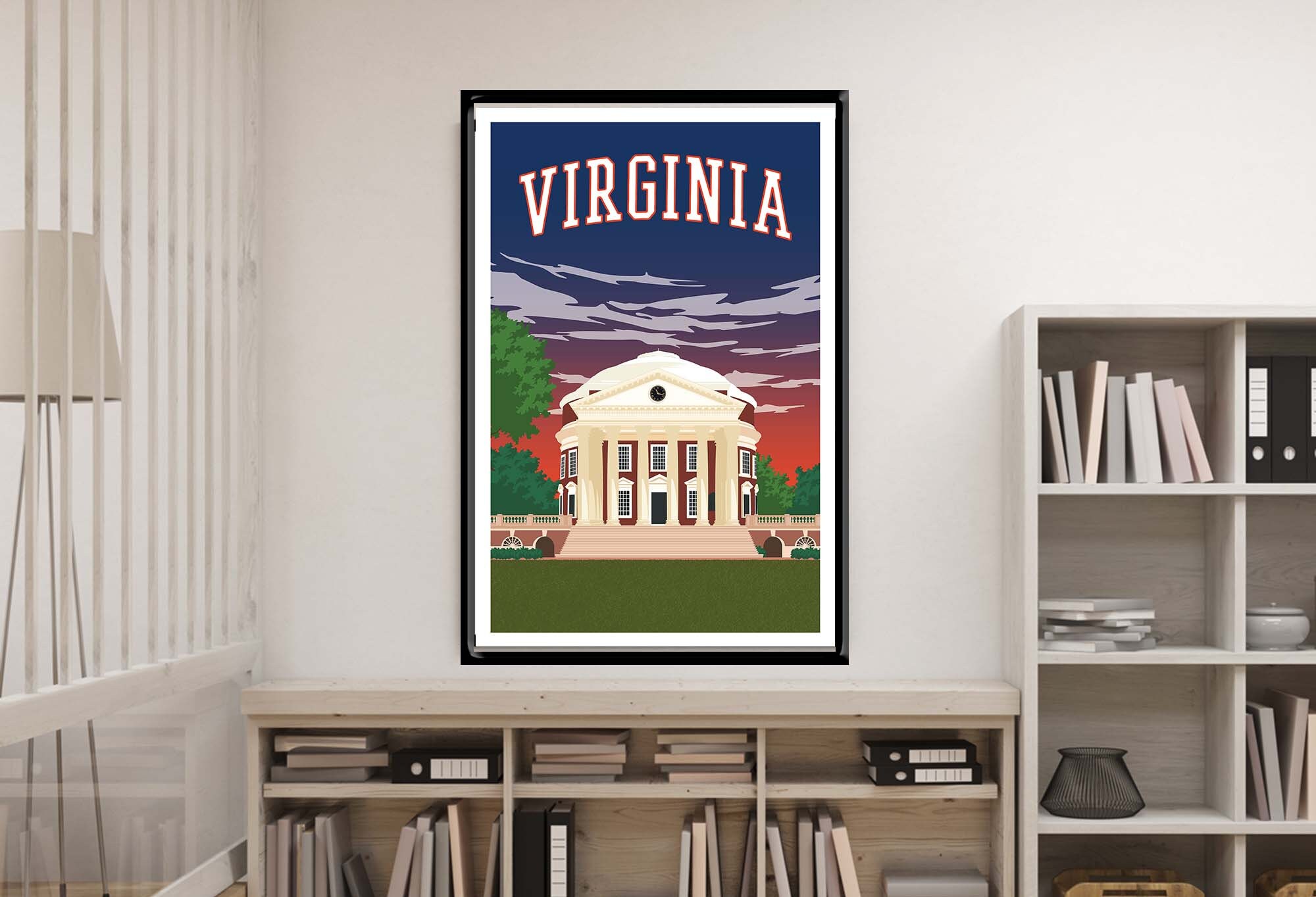 University of Virginia Cavaliers, UVA Rotunda Retro Vintage Poster ...