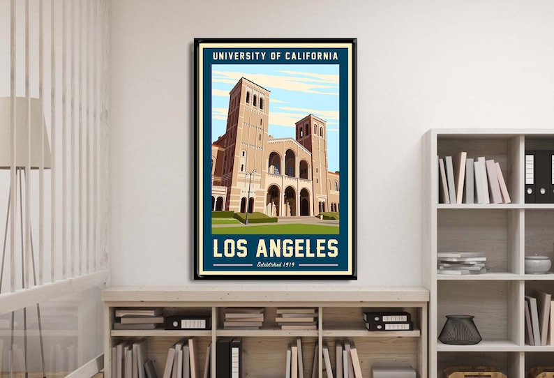 UCLA Retro Poster, University of California Los Angeles Bruins, Royce ...