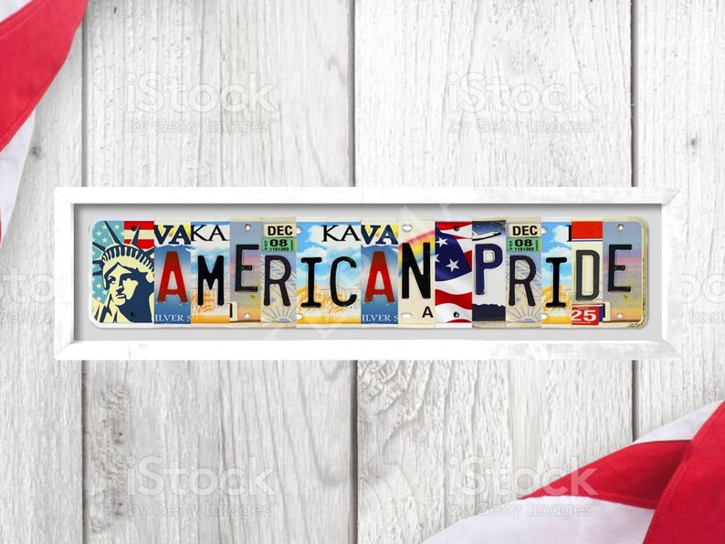 American Pride License Plate Letter Signs Army Navy Air - Etsy
