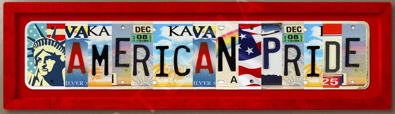 American Pride License Plate Letter Signs, Army, Navy, Air Force ...