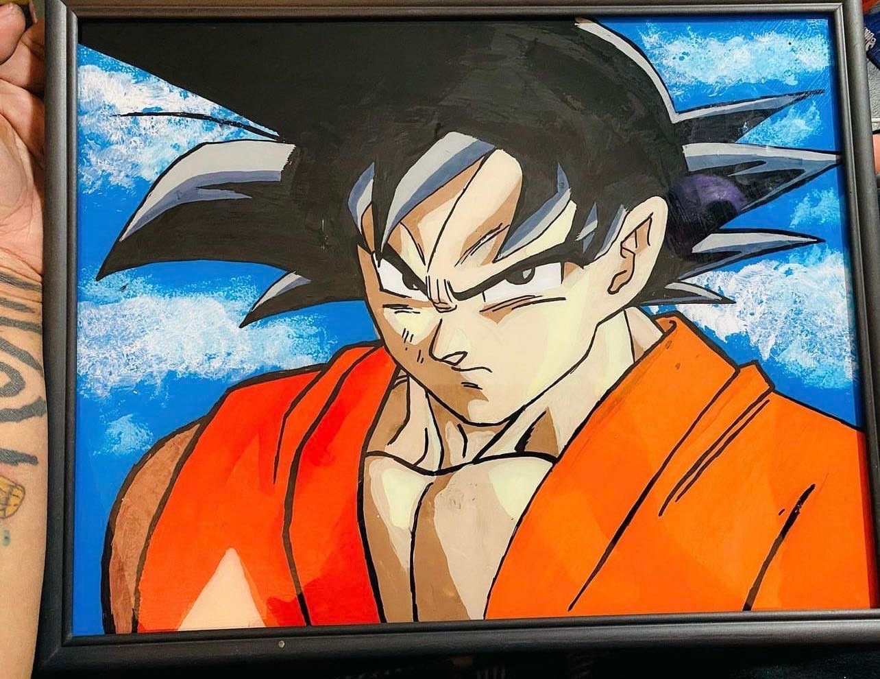 Glass Painting Goku From Dragonball Z - Etsy