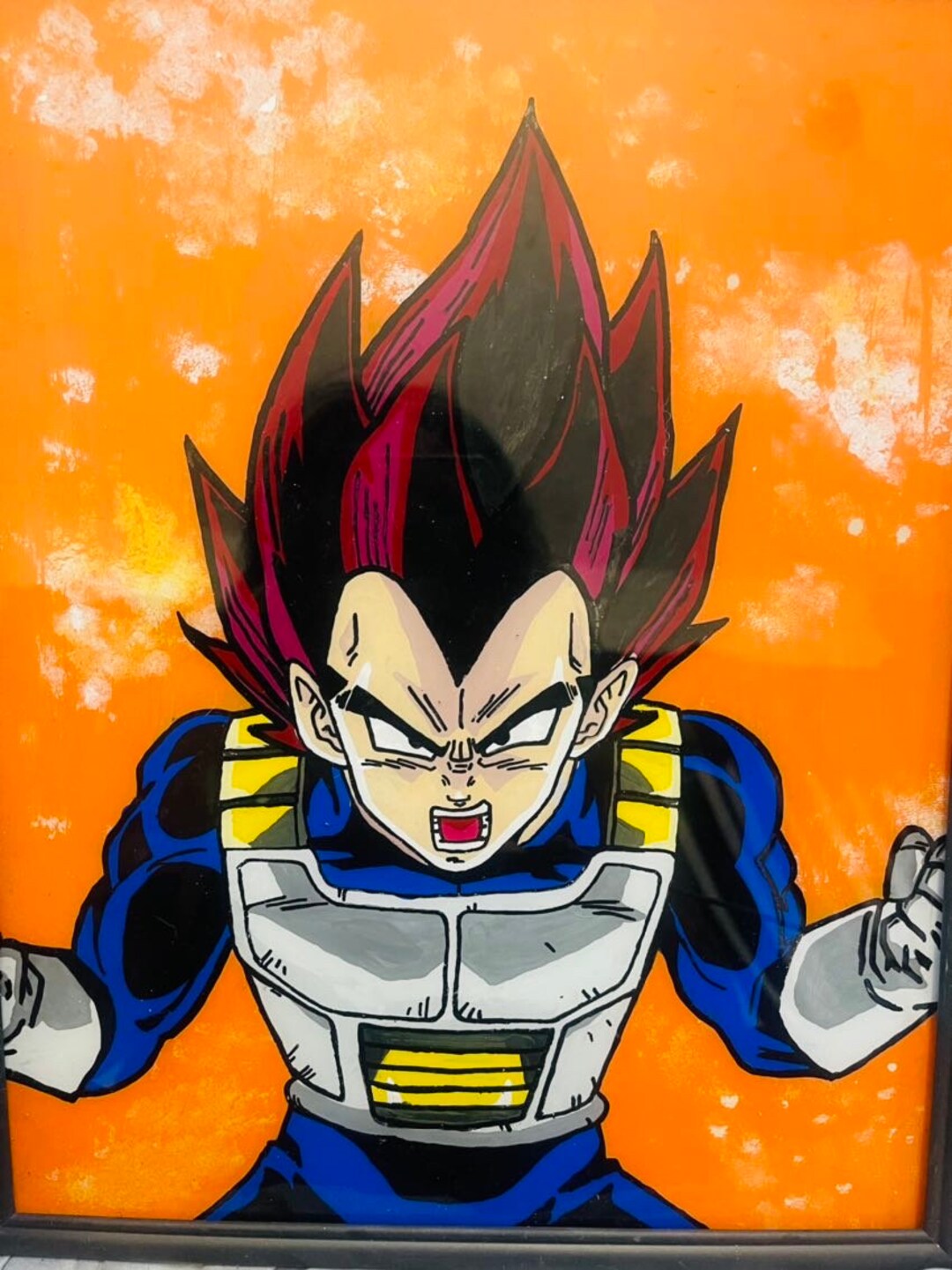 Glass Painting Prince Vegeta From Dragonball Z - Etsy