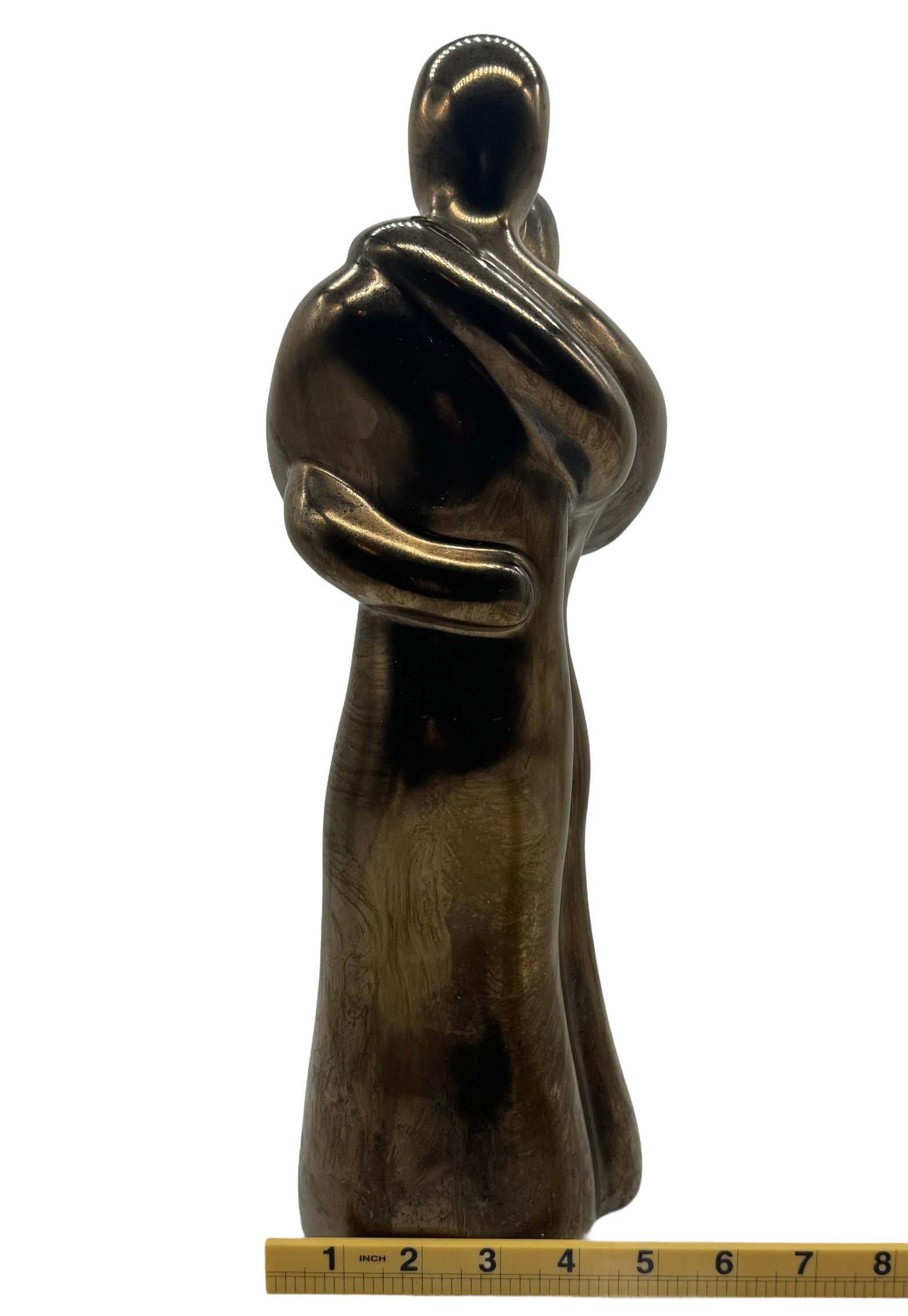 Haeger Large Lovers Statue, Metallic Bronze Glaze, Vintage Home Decor ...