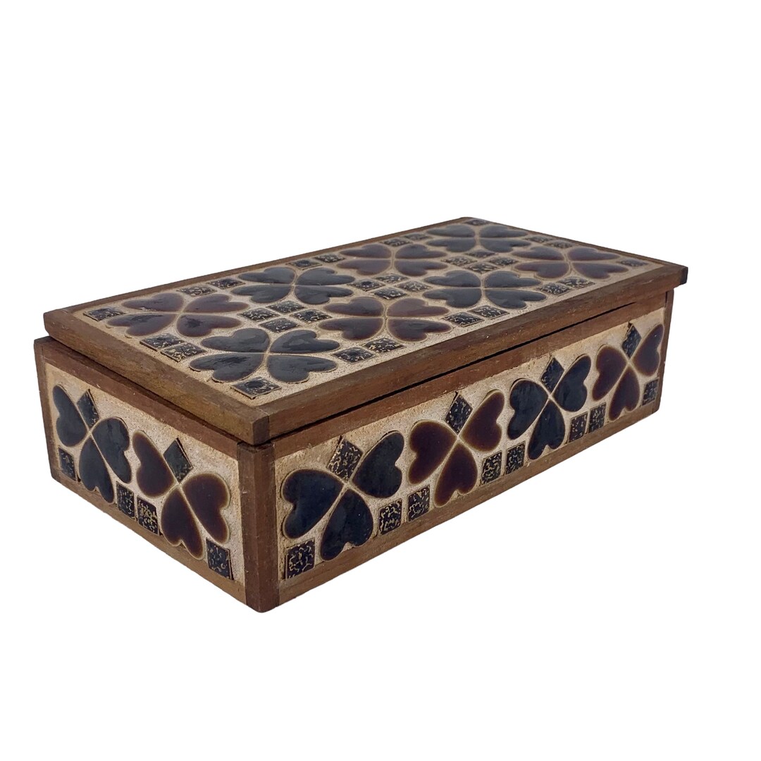 Mosaic Tile Wooden Box, Felt Lined Letter/ Trinket Box - Etsy