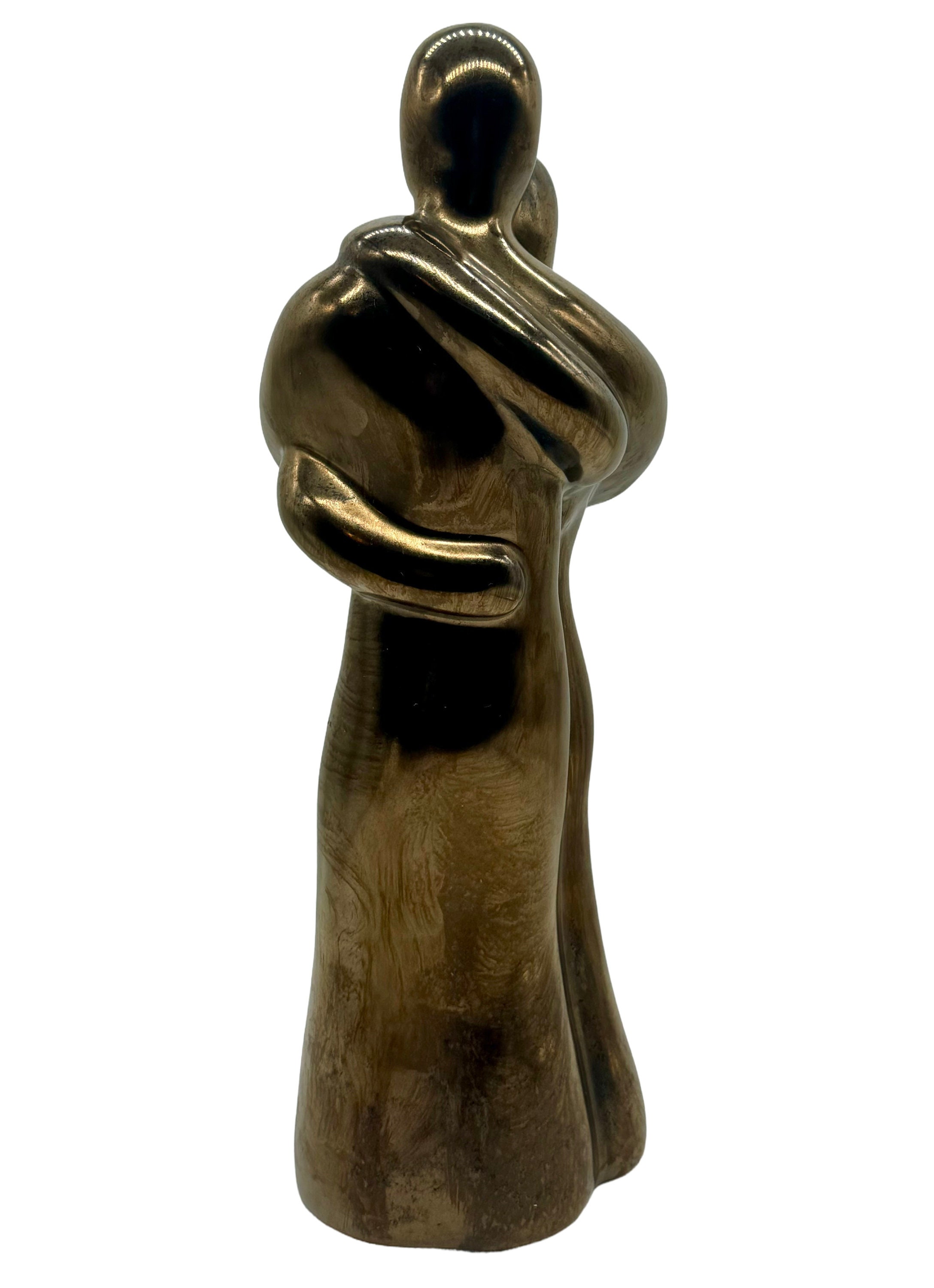 Haeger Large Lovers Statue, Metallic Bronze Glaze, Vintage Home Decor ...