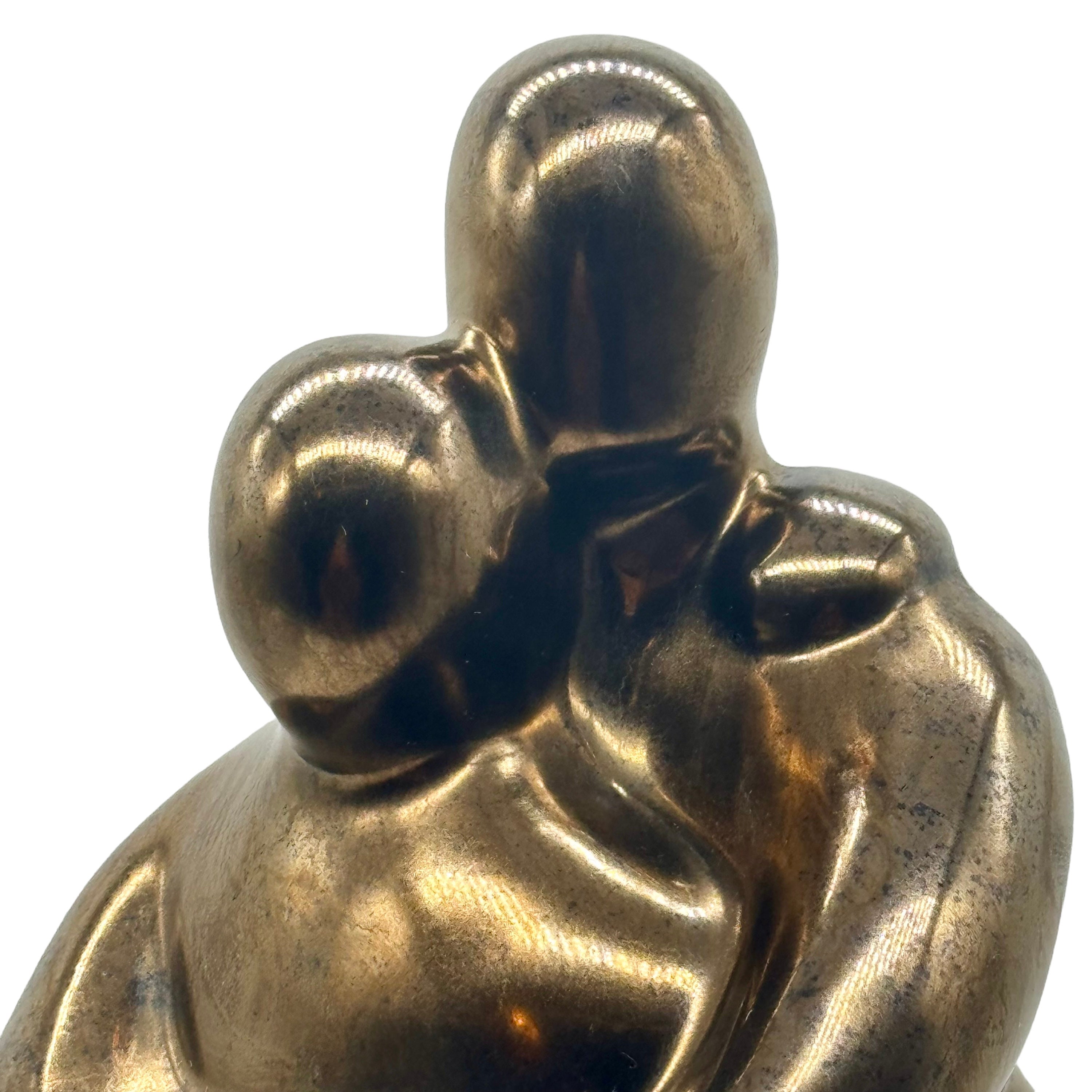 Haeger Large Lovers Statue, Metallic Bronze Glaze, Vintage Home Decor ...