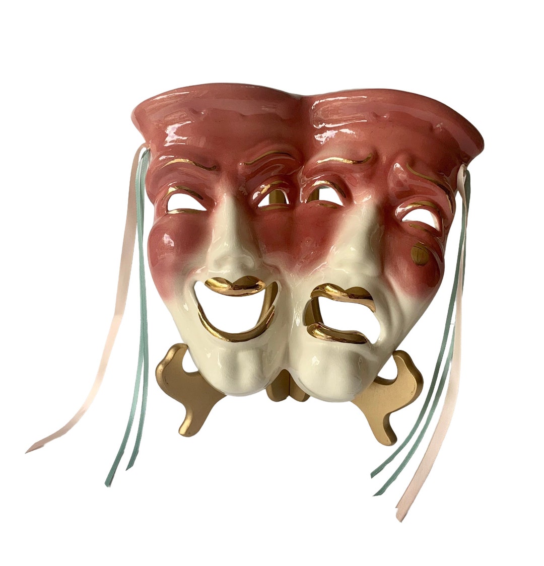Vintage Ceramic Masks Comedy and Tragedy Masks Beautifully - Etsy