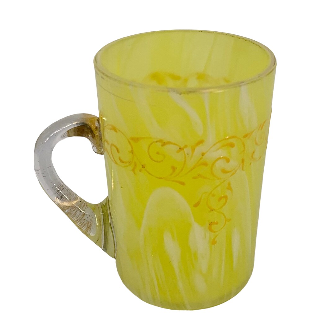 Canary Yellow Blown Glass, Hand Painted Vintage Collectible Glass - Etsy