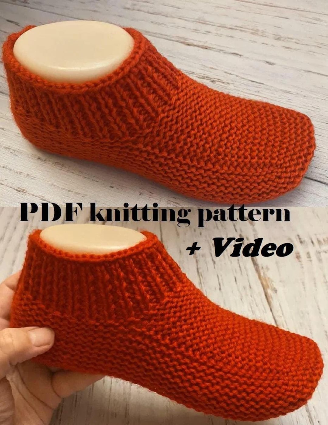 Knitted Slippers on Two Knitting Needles // Instructions for Knitting ...