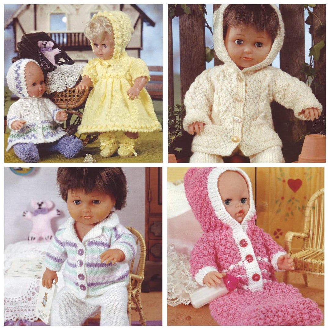 Vintage Knitting Pattern Dolls Clothes Outfits Baby Reborn Dolls in PDF ...