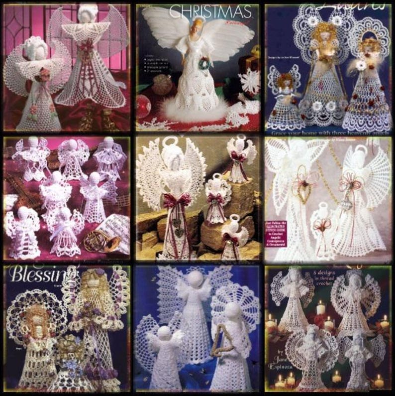 Lace Christmas Angels, Snowflakes and Various Crochet Ornaments Vintage ...