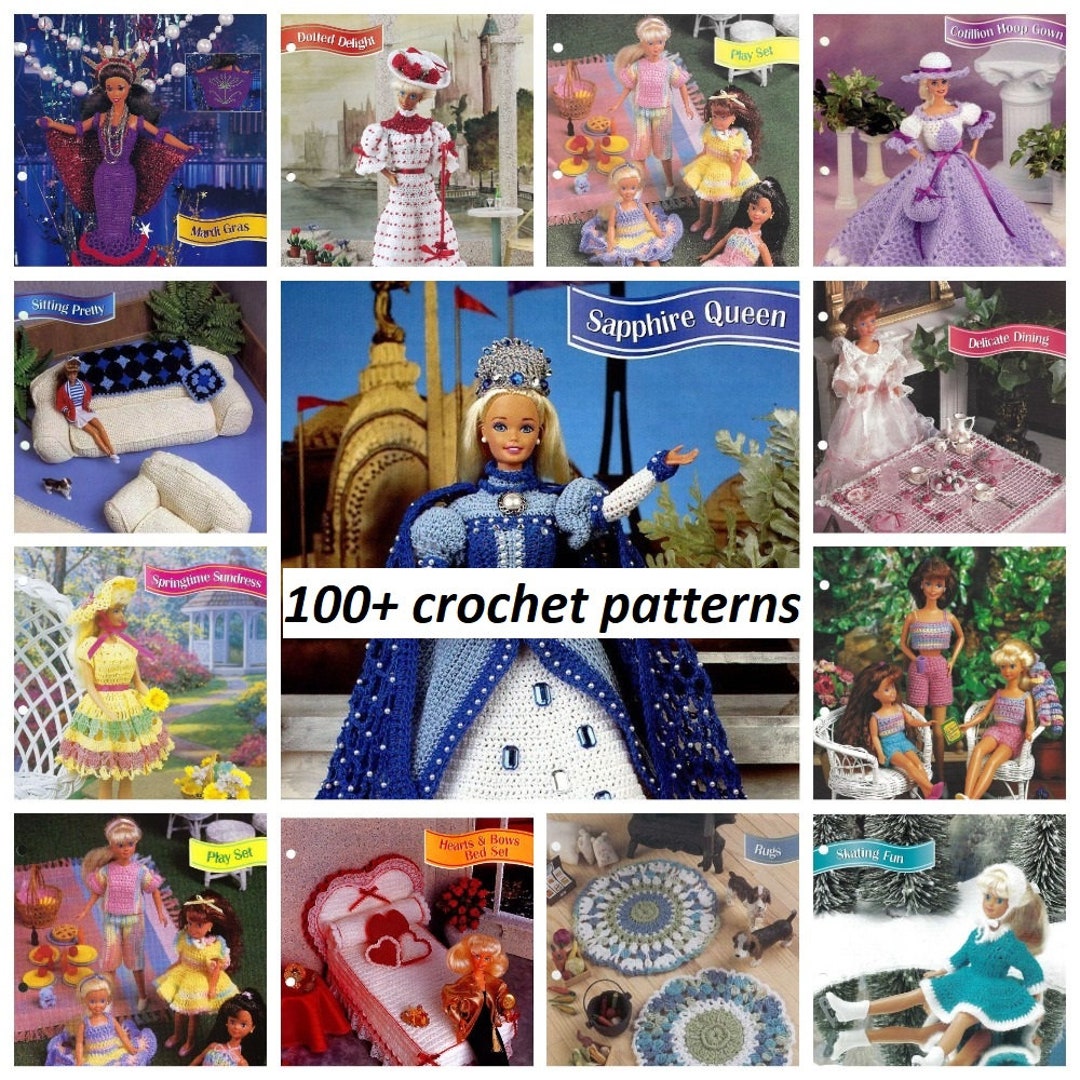 Fashion Doll Crochet Club // Crochet Patterns for Doll ( Size 7 1/2", 9 ...