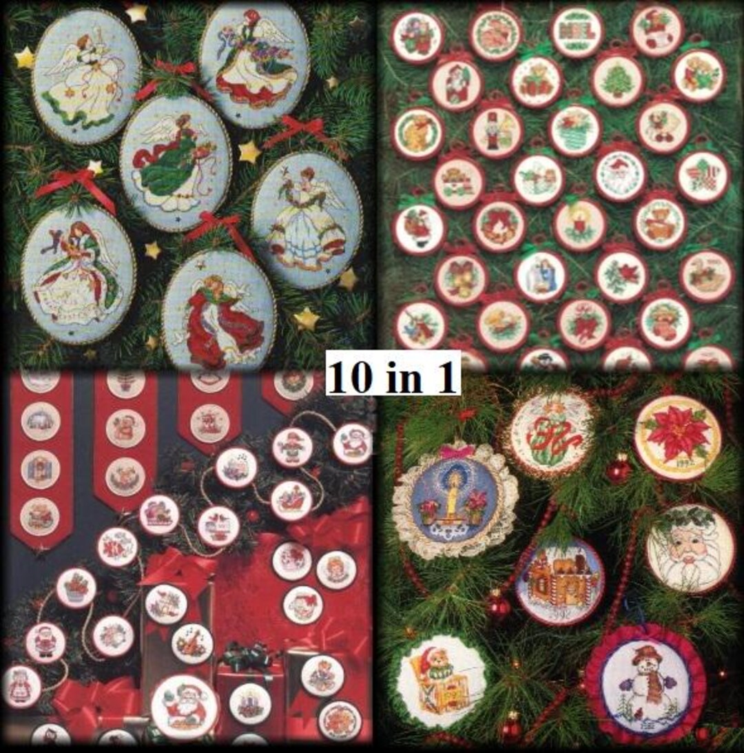 Vintage Christmas Cross Stitch Pattern 100+ Designs Set for Holiday ...