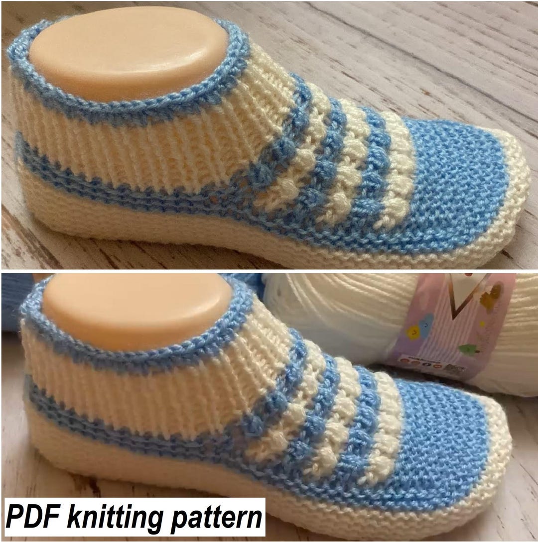 Knitted Slippers on Two Knitting Needles // Instructions for Knitting ...
