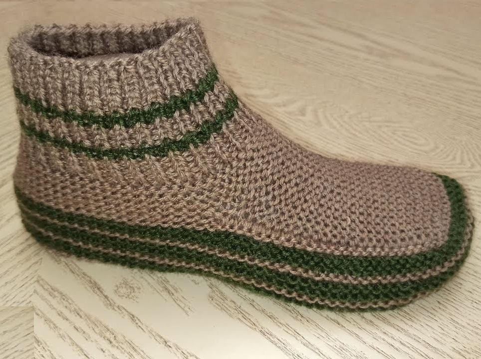 Knitted Slippers // Instructions for Knitting Patterns in PDF Format in ...