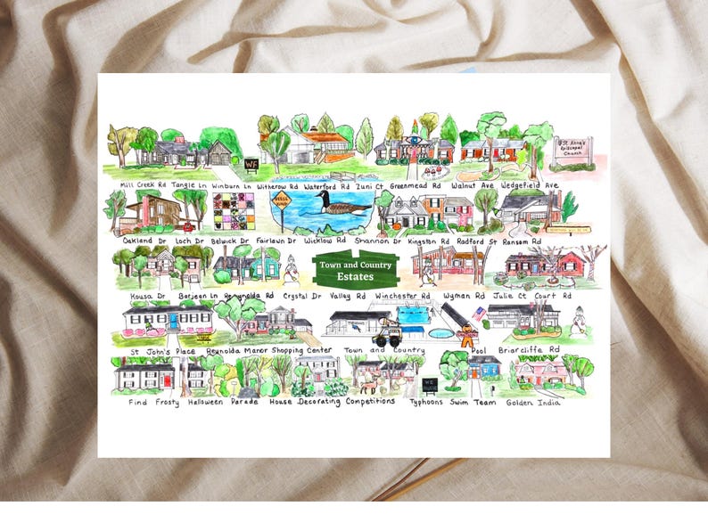 Personalized Neighborhood Map, See Your House in the Center of Your ...