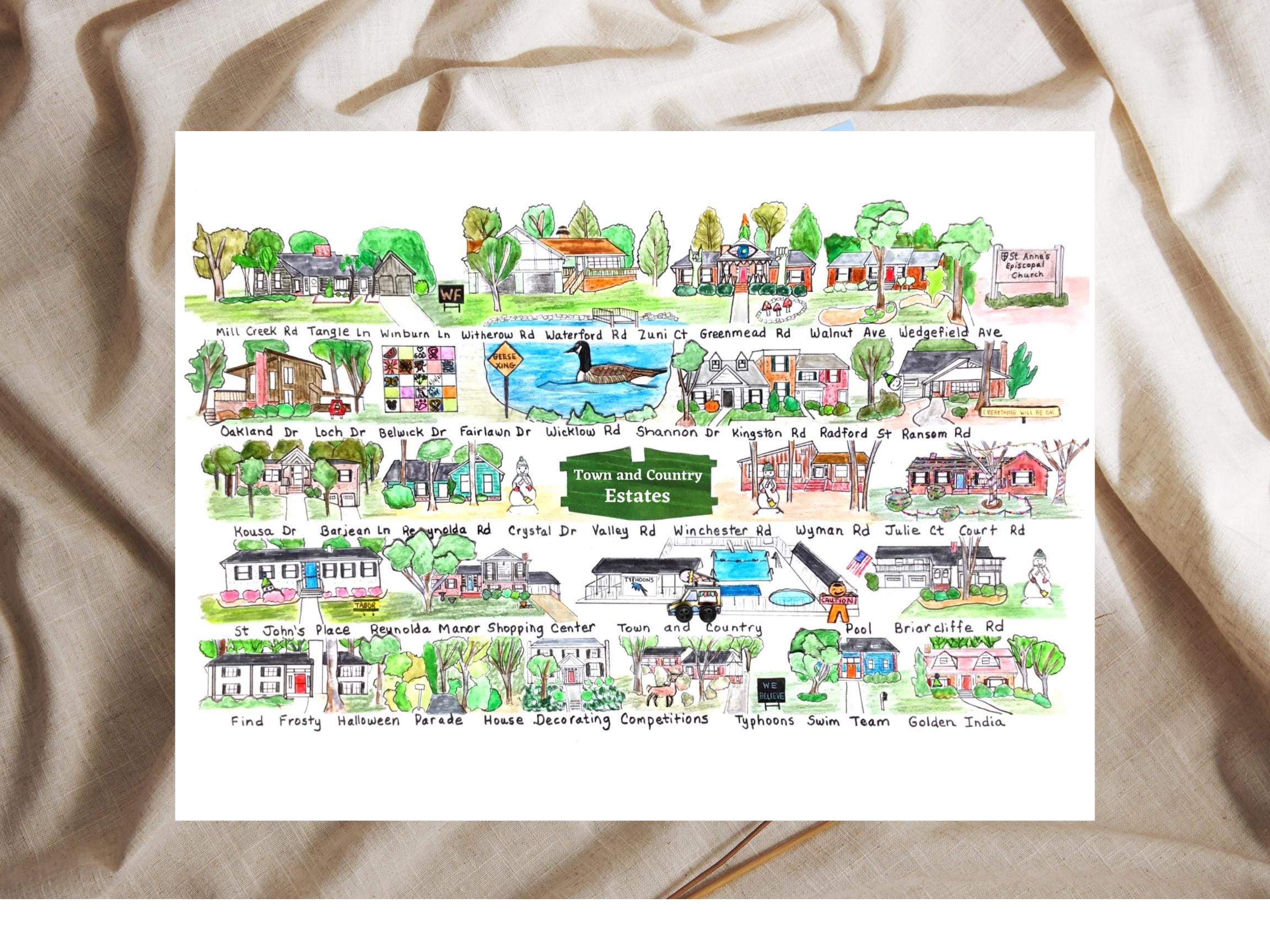 Personalized Neighborhood Map, See Your House in the Center of Your ...