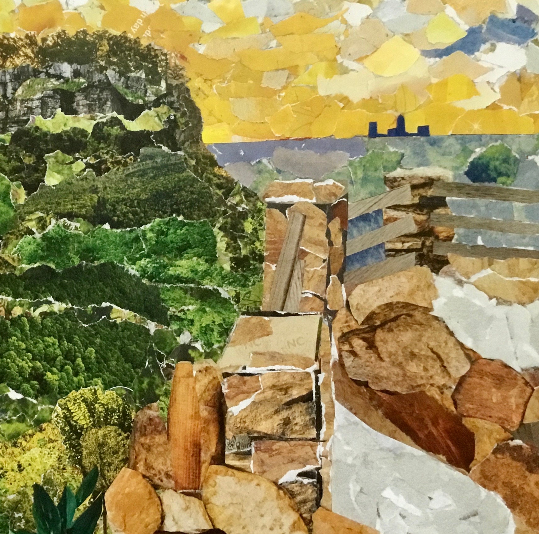 Pilot Mountain Collage Print, Pilot Mountain Souvenir, NC Mountains ...