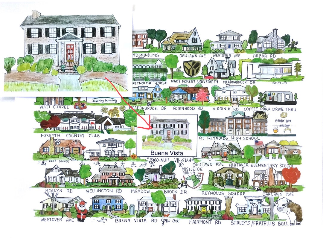 Personalized Neighborhood Map See Your House in the Center of - Etsy