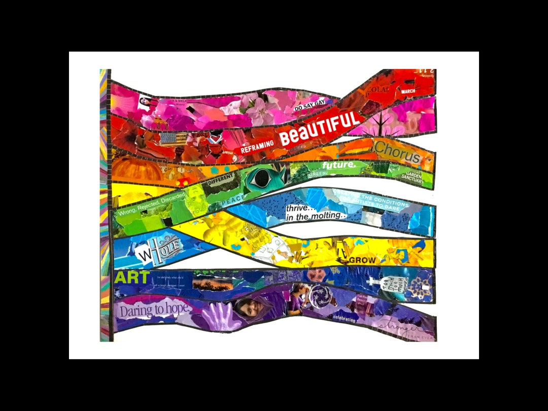 Pride Flag Collage, Pride Art, Colorful Wall Decor, Winston Salem Art ...