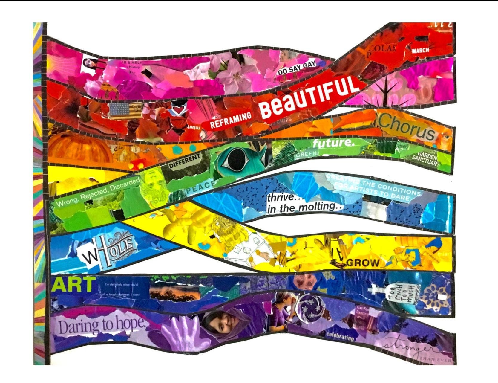 Pride Flag Collage, Pride Art, Colorful Wall Decor, Winston Salem Art ...