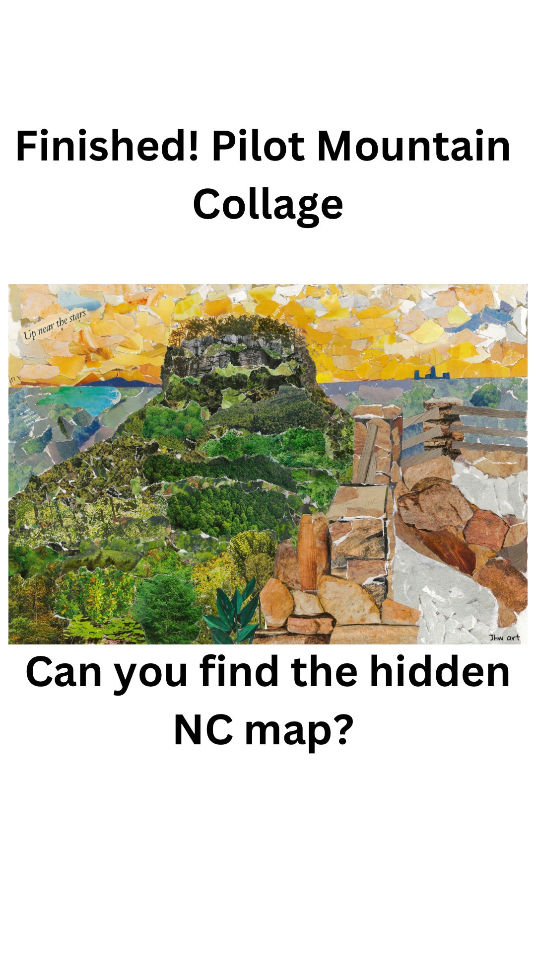 Pilot Mountain Collage Print, Pilot Mountain Souvenir, NC Mountains ...