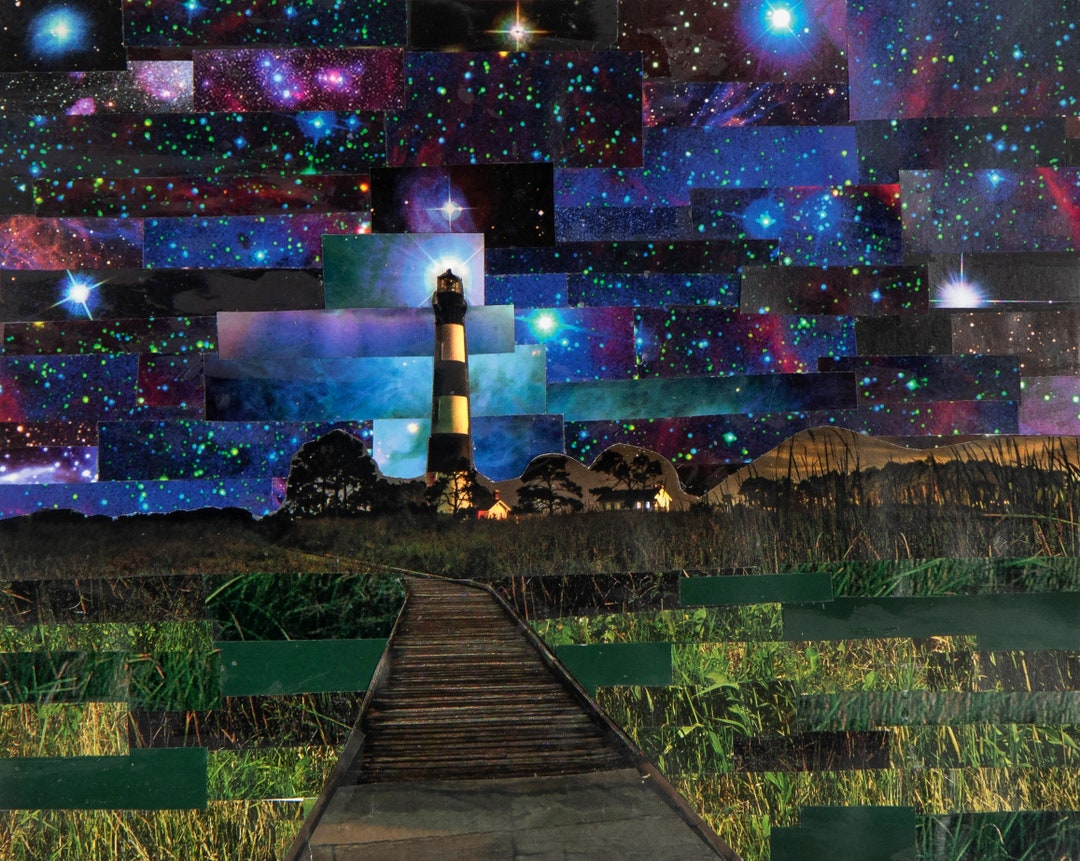 Cape Hatteras Lighthouse, NC Landmark, Collage Art, Lighthouse, North ...
