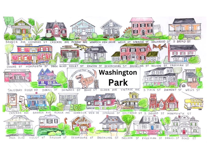 Personalized Neighborhood Map, See Your House in the Center of Your ...