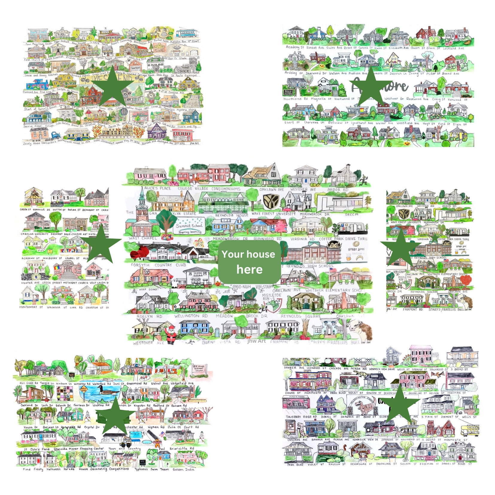 Personalized Neighborhood Map, See Your House in the Center of Your ...