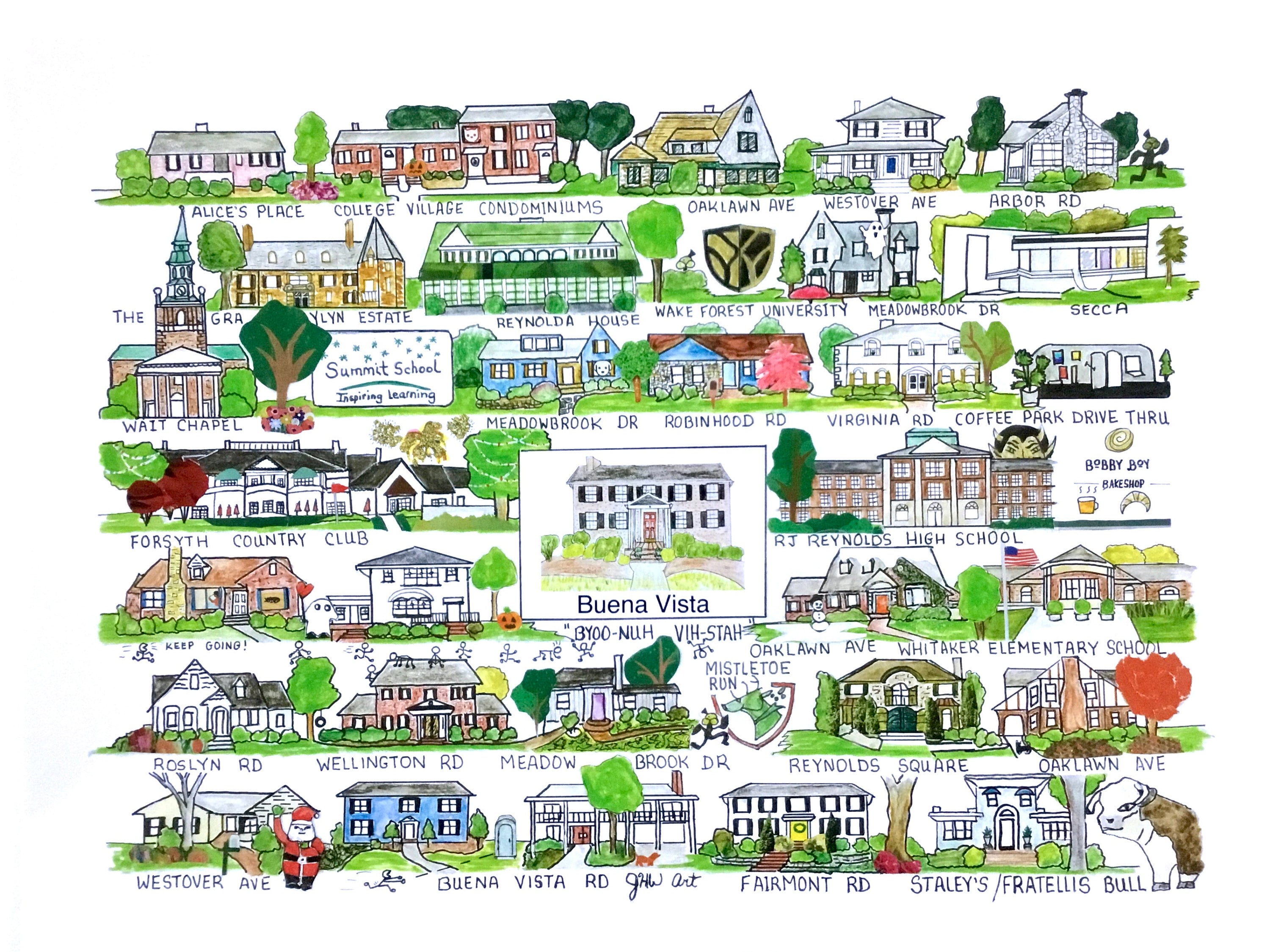 Personalized Neighborhood Map See Your House in the Center of - Etsy