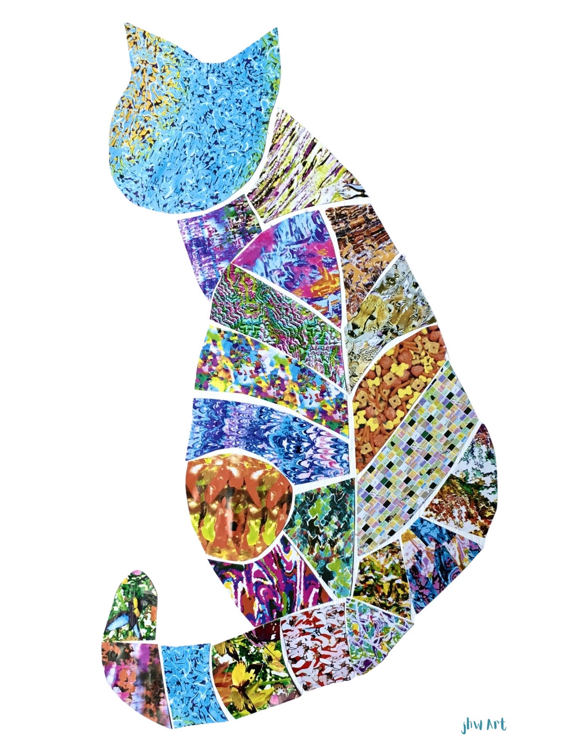 This Collage Cat Loves to Look Over His Shoulder, Cat Collage, Fun ...