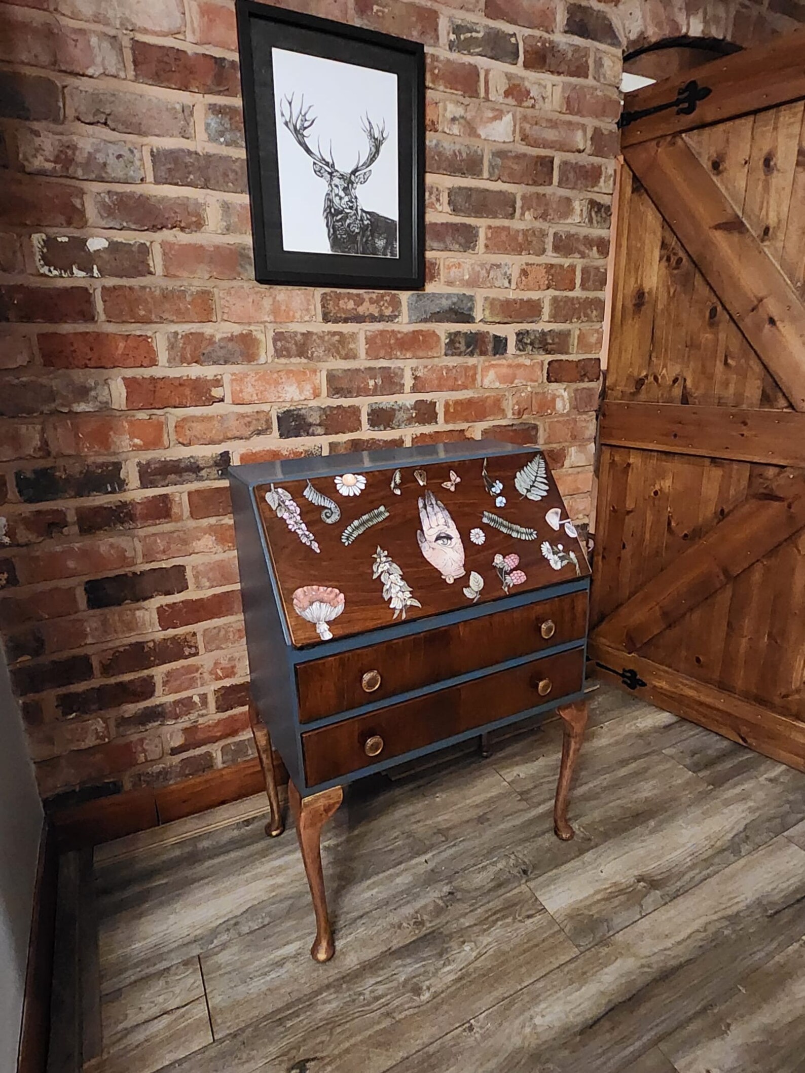 Vintage Upcycled Bureau Writing Desk - Etsy UK