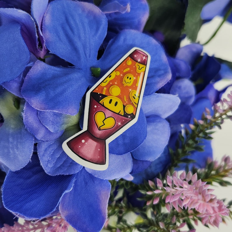 Smiley Face Lava Lamp Vinyl Sticker - Etsy