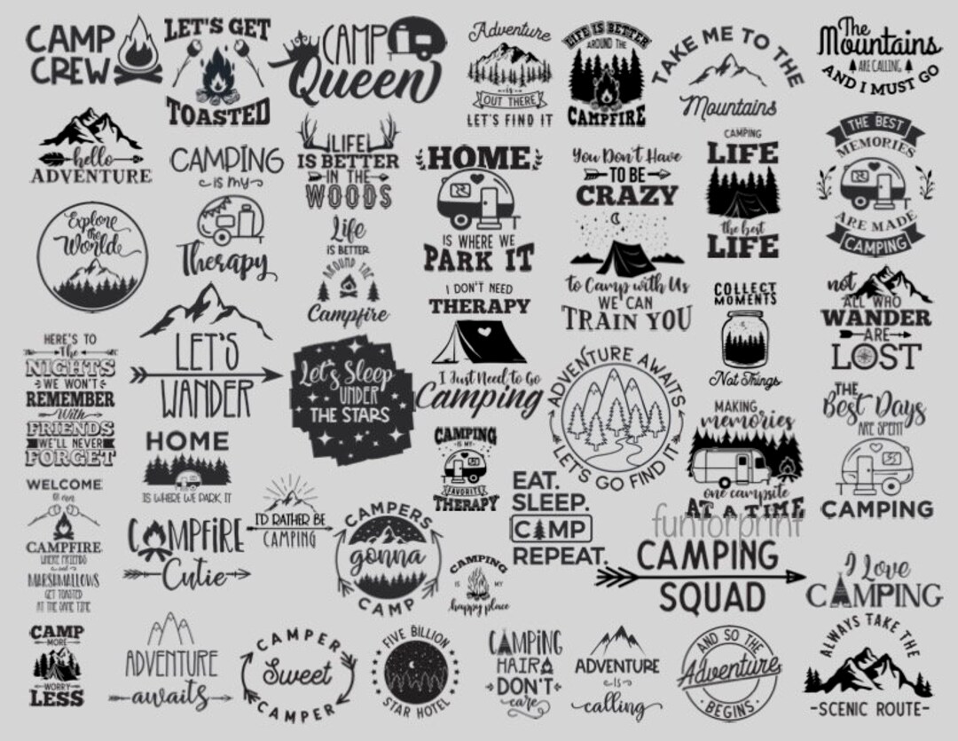 Camping SVG and PNG Bundle Cricut/silhouette - Etsy