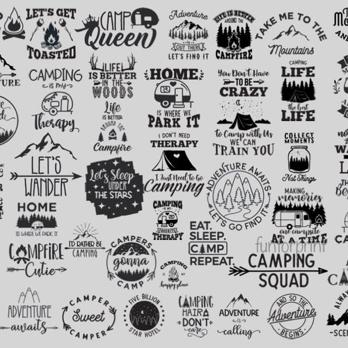 Camping SVG and PNG Bundle Cricut/silhouette - Etsy