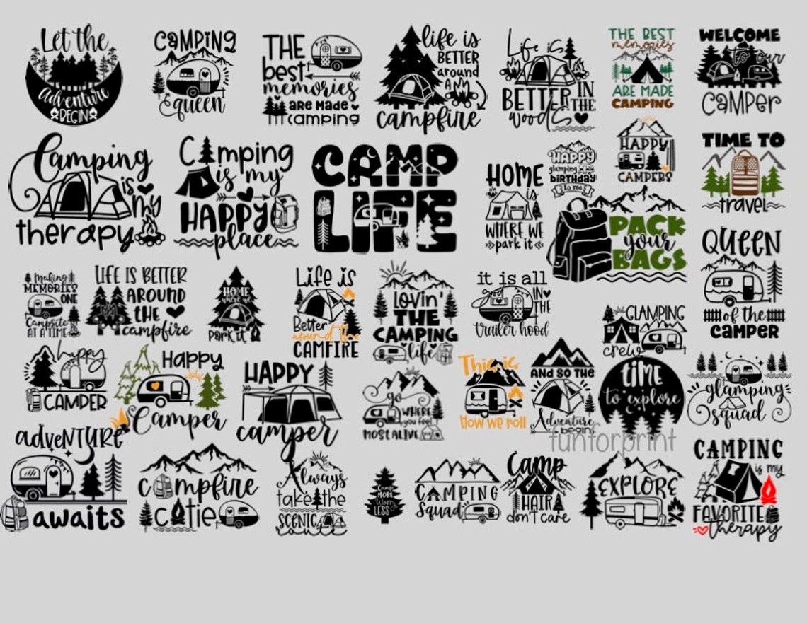 Camping SVG and PNG Bundle Cricut/silhouette - Etsy