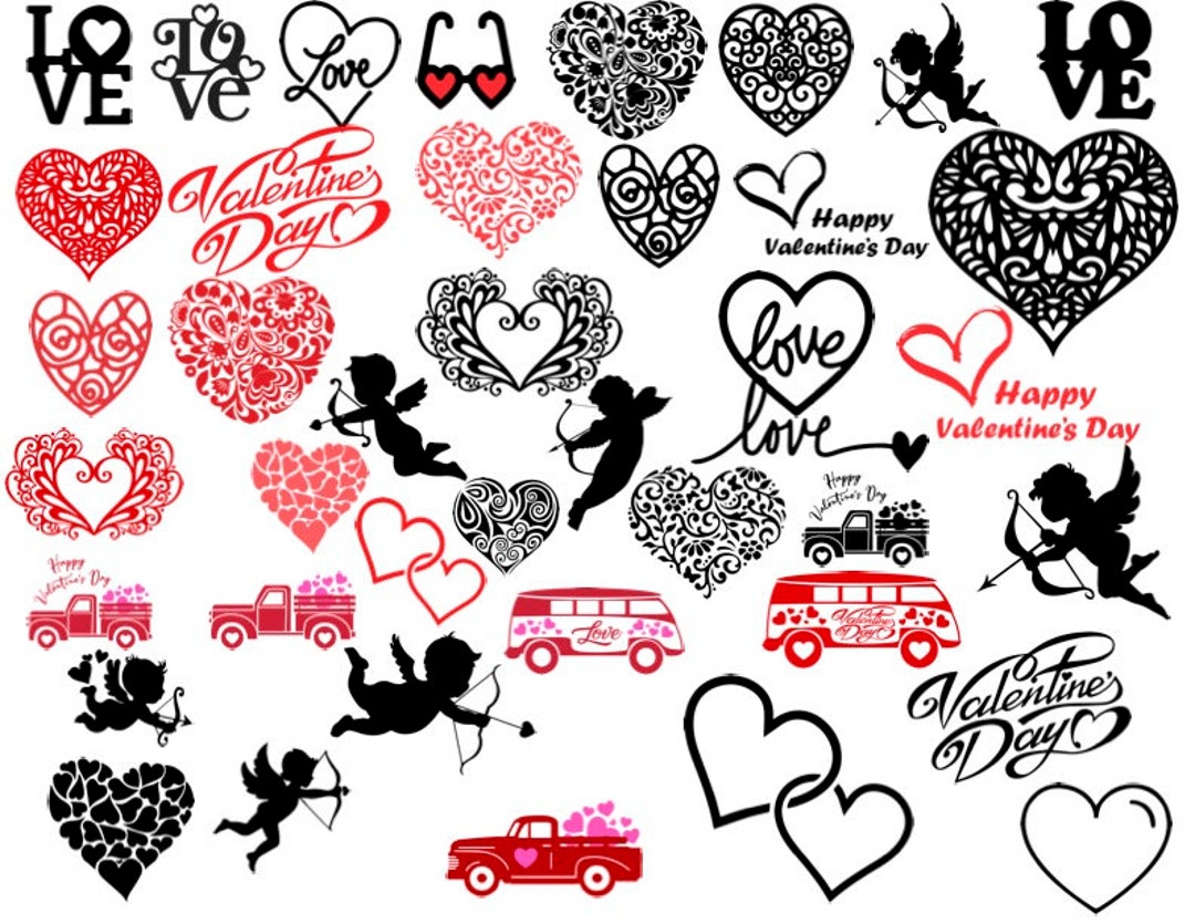 Love Hearts Cupid Valentine SVG and PNG 40+images Cricut/silhouette - Etsy