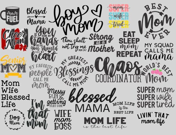 Mom Bundle SVG and PNG for Cricut/silhouette | Etsy